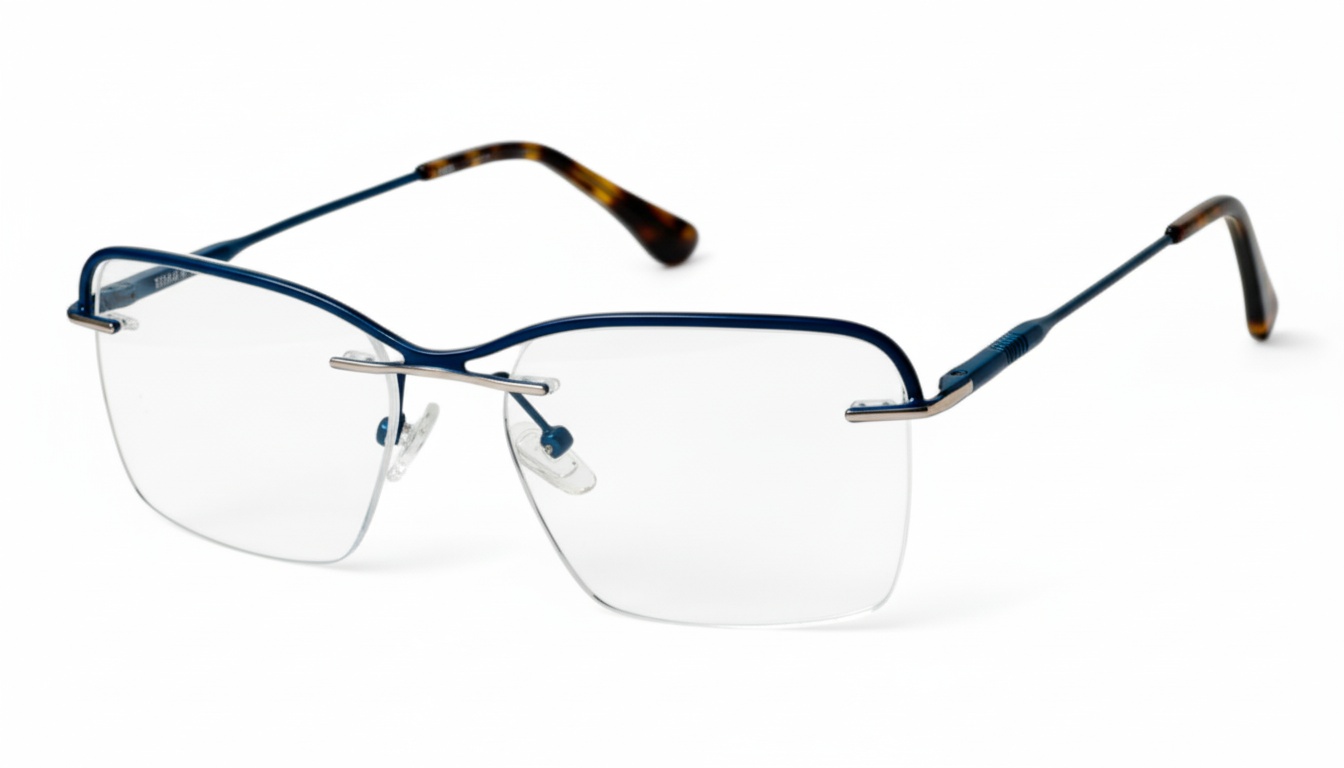 Aurenis Rectangle Rimless Metal Eyeglasses | Eyewinsome
